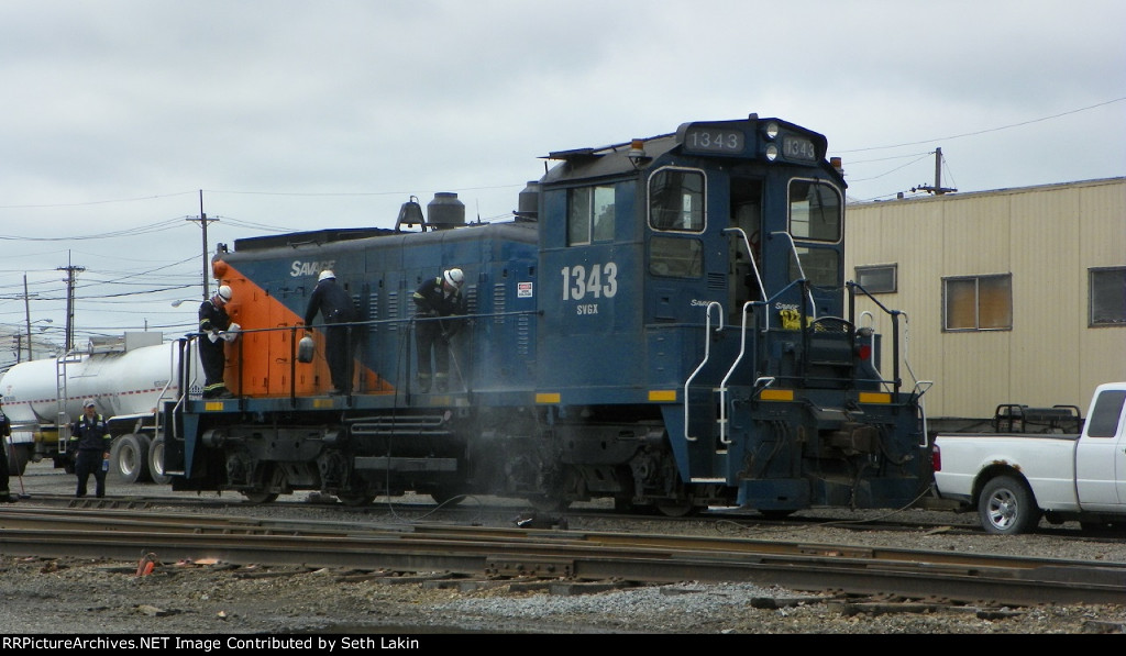 SVGX 1343 getting a degreasing and power washing
